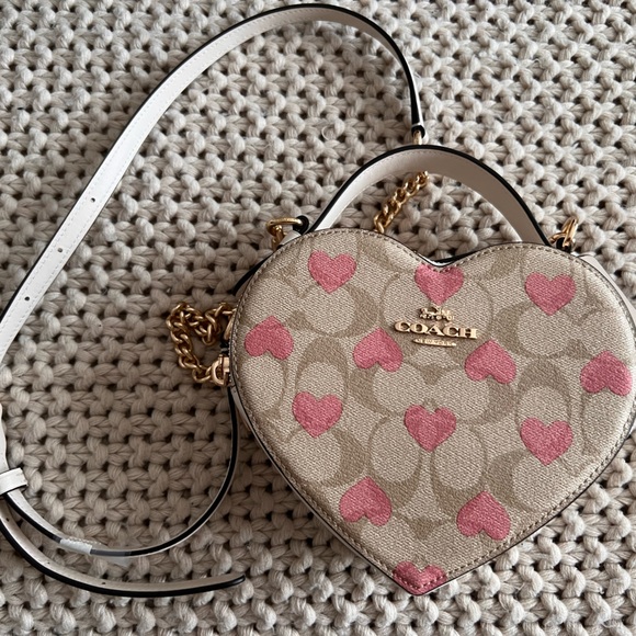 Coach | Bags | Coach Heart Crossbody Bag In Signature Canvas With Heart ...